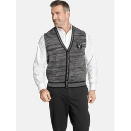 Strickweste CHARLES COLBY "Strickweste DUKE BOYLES", Herren, Gr. XL, grau (dunkelgrau melange), Obermaterial: 50% Baumwolle CO. 50% Polyacryl PAN., comfort fit normal, Westen Strickweste