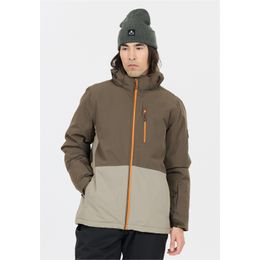 Skijacke WHISTLER "Drizzle", Herren, Gr. S, braun (braun, beige), 100% Polyester, unifarben, normal, Rundhals, Jacken Skijacke, mit wasserabweisender Membran