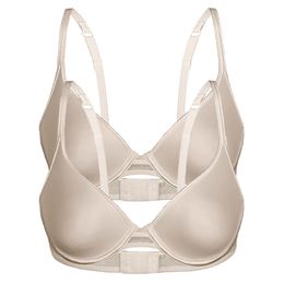 Sassa Mode T-Shirt-BH SASSA "2er Pack Spacer BH mit B&uuml;gel FLEXICUP", Damen, Gr. 70, Cup D, beige (beige beige), Obermaterial: 90% Polyester PES. 10% Elasthan EL., BHs T-Shirt-BH