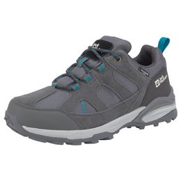 Wanderschuh Jack Wolfskin "TRAIL HIKER TEXAPORE LOW W", Damen, Gr. 37,5, grau (grau, mint), Leder, Textil, Schuhe Wanderschuh, wasserdicht, Trekkingschuh
