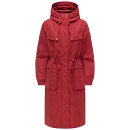 Langmantel Navahoo "Kirschwind 14", Damen, Gr. L (40), rot, Obermaterial: 100% Polyester; Innenfutter: 100% Polyester; &Auml;rmelfutter: 100% Polyester, oversize kniebedeckend, hoch geschlossener Ausschnitt, &Auml;rmel ohne &Auml;rmelschlitz elastischer Bund, M&auml;ntel, Wasserdichter &Uuml;bergangsmantel mit Brusttaschen
