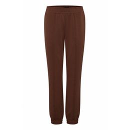 Stoffhose oxmo "Stoffhose OXPearl", Damen, Gr. M, N-Gr, braun (brunette), Obermaterial: 48% Modal CMD. 48% Polyester PES. 4% Elasthan EL., Hosen Stoffhose