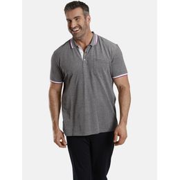 Poloshirt CHARLES COLBY "Poloshirt EARL DORIAN", Herren, Gr. XL, schwarz (grau melange), Obermaterial: 100% Baumwolle CO., comfort fit normal, ohne Ausschnitt, Shirts