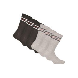 Kurzsocken Fila "Socken 6er Pack", Herren, Gr. 39-42, schwarz (schwarz, grau), Obermaterial: 80% Baumwolle CO. 18% Polyester PES. 2% Elasthan EL., Socken