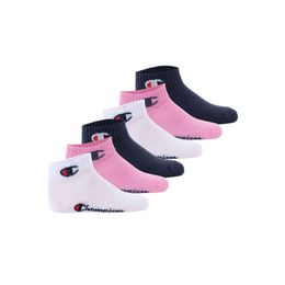 Sneakersocken Champion "Socken 6er Pack", M&auml;dchen, Gr. 27-30, bunt (pink, wei&szlig;, blau), Obermaterial: 71% Baumwolle CO. 23% Polyester PES. 4% Polyamid PA. 2% Elasthan EL., Socken Sneakersocken