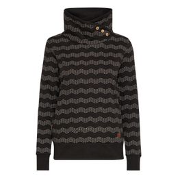 Longpullover oxmo "Sweatshirt OXVernita", Damen, Gr. XS, schwarz (true schwarz), Obermaterial: 60% Baumwolle CO. 40% Polyester PES., Sweatshirts Longpullover