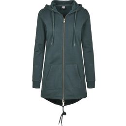 Sweatjacke Urban Classics "Urban Classics Damen Ladies Sweat", Damen, Gr. 5XL, bottlegr&uuml;n, 63% Baumwolle, 37% Polyester, unifarben, Sweatjacken Sweatjacke
