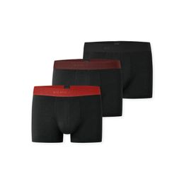 Boxershorts Schiesser "Boxershort 3PACK Shorts 3er Pack", Herren, Gr. L, bunt (schwarz, rot), Obermaterial: 95% Baumwolle CO. 5% Elasthan EL., Unterhosen