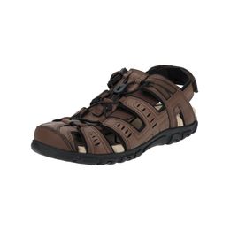 Sandale Geox "Geox Wanderschuhe Lederimitat", Herren, Gr. 43, braun (dunkelbraun), Lederimitat, Schuhe Sandale