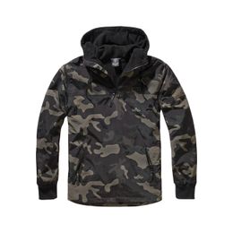 Anorak Brandit "Brandit Herren Pull Over Windbreaker", Herren, Gr. 4XL, schwarzcamo, 100% Polyamid, unifarben, normal, ohne Ausschnitt, Jacken