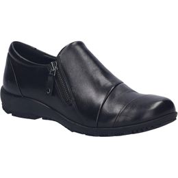 Schn&uuml;rschuh Josef Seibel "Charlotte 19, black-black", Damen, Gr. 39, schwarz (schwarz, schwarz), Obermaterial: 100% Rindsleder Leather cow., Schuhe Schn&uuml;rschuh