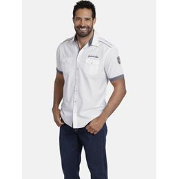 Kurzarmhemd Jan Vanderstorm "Kurzarmhemd SKIRNIR", Herren, Gr. XL, weit, wei&szlig;, Obermaterial: 100% Baumwolle CO., unifarben, comfort fit normal, Hemden