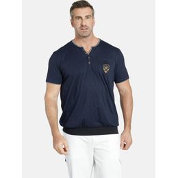 T-Shirt CHARLES COLBY "T-Shirt EARL GUINNS", Herren, Gr. L, blau (dunkelblau melange), Obermaterial: 50% Baumwolle CO. 50% Polyester COOLMAX PES(Coolmax)., Shirts T-Shirt