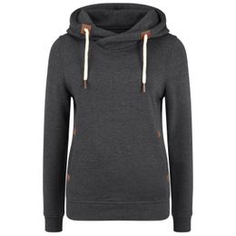 Kapuzenpullover oxmo "Hoodie OXVicky", Damen, Gr. XS, grau (dar grau m), Obermaterial: 80% Polyester PES. 20% Baumwolle CO., Sweatshirts Kapuzenpullover