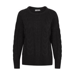 Strickfleece-Pullover oxmo "Strickpullover OXOtana", Damen, Gr. XL, schwarz, Obermaterial: 100% Polyacryl PAN., Pullover
