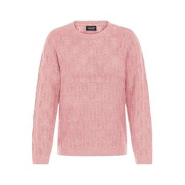 Strickfleece-Pullover oxmo "Strickpullover OXFSINVA", Damen, Gr. L, rosa (zephyr melange), Obermaterial: 76% Polyacryl PAN. 21% Polyester PES. 3% Elasthan EL., Pullover