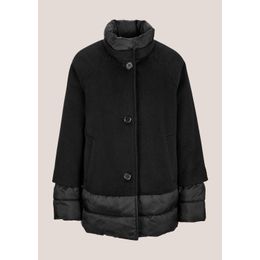 Madeleine Mode Kurzjacke MADELEINE "Jacke Jacke in Double-Layer-Optik", Damen, Gr. 38, schwarz, Obermaterial: 50% Polyester PES. 50% Wolle WO., Modern, normal, Jacken Kurzjacke