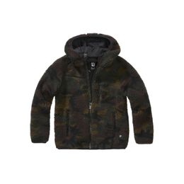 Allwetterjacke Brandit "Brandit Damen Kids Teddyfleecejacket Hood", Damen, Gr. 146/152, woodland, 100% Polyester, unifarben, normal, ohne Ausschnitt, Jacken