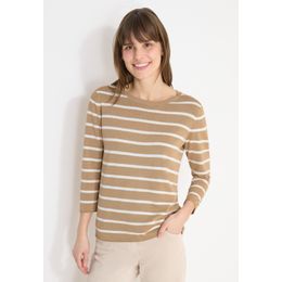 Strickpullover Cecil, Damen, Gr. M (40), golden camel, Web, 60% Baumwolle, 40% Viskose, unifarben, comfort fit normal, Rundhals, B&uuml;ndchen, Pullover Strickpullover, mit 3/4 &Auml;rmeln