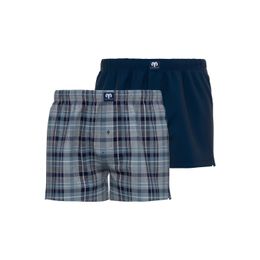 Webboxer Ceceba "Web-Boxershorts 2er Pack", Herren, Gr. M, blau, Obermaterial: 97% Baumwolle CO. 3% Elasthan EL., Unterhosen
