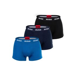 Boxershorts Hugo "Boxershort Trunk Triplet 3er Pack", Herren, Gr. XXL, blau (schwarz, blau), Obermaterial: 95% Baumwolle CO. 5% Elasthan EL., Unterhosen