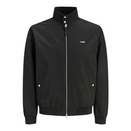 Jack & Jones Outdoorjacke JACK & JONES "JPRBLUALVES HARRINGTON JKT", Herren, Gr. L, schwarz beauty, Web, Obermaterial: 90% Polyester, 10% Elasthan, unifarben, regular fit normal, Rippb&uuml;ndchen, Jacken Outdoorjacke