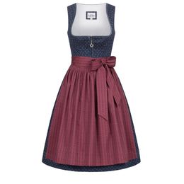 N&uuml;bler Dirndl N&Uuml;BLER "Dirndl midi Gesr", Damen, Gr. 38, EURO, blau, Obermaterial: 100% Baumwolle CO., Kleider