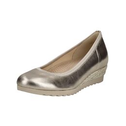 Keilpumps Gabor COMFORT "Gabor Comfort Pumps Glattleder", Damen, Gr. 43, silber, Glattleder, Schuhe