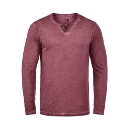 !Solid V-Shirt SOLID "V-Shirt SDTinox", Herren, Gr. L, rot (wine rot), Web, Obermaterial: 100% Baumwolle CO., Basic, regular fit, V-Ausschnitt, Shirts