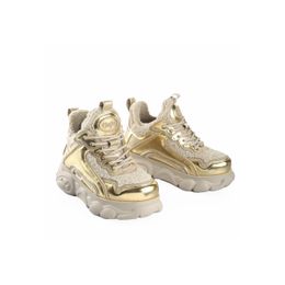 Trainingsschuh Buffalo "Buffalo Cld Chai Warm Vegan Nappa/Fur", Damen, Gr. 41, beige, gold, Schuhe