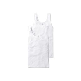 Unterhemd Schiesser "Unterhemd Cotton Essentials 2er Pack", Damen, Gr. L, N-Gr, wei&szlig;, Obermaterial: 100% Baumwolle CO., Unterhemden Unterhemd