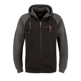 Kapuzensweatjacke INDICODE "Kapuzensweatjacke IDTerence", Herren, Gr. L, schwarz, Obermaterial: 60% Baumwolle CO. 40% Polyester PES., Sweatjacken