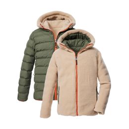 Wendejacke Killtec "KOW 231 BYS JCKT", Jungen, Gr. 140, olivgr&uuml;n, Obermaterial: 100% Polyester;Obermaterial 2: 100% Polyester;F&uuml;llung: 100% Polyester, Jacken, Wendbare Kinderjacke, wasser- und windabweisend, reflektierend