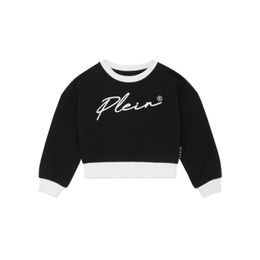 Sweatshirt Philipp Plein "Signature", M&auml;dchen, Gr. 10, 02, schwarz, Obermaterial: 5% Elasthan, 95% Baumwolle, Sweatshirts Sweatshirt