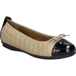 Ballerina Josef Seibel "Pippa 76, schwarz-beige", Damen, Gr. 36, schwarz (schwarz, beige), Obermaterial: 100% Rindsleder Leather cow., Schuhe Ballerina