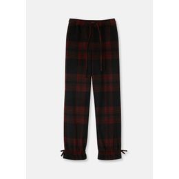 Madeleine Mode Jogger Pants MADELEINE "Hose Karohose im Jogg-Pants-Style", Damen, Gr. 20, N + K Gr, schwarz (schwarz, johannisbeere), Obermaterial: 50% Polyester PES. 50% Wolle WO., Modern, Hosen