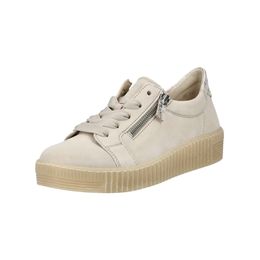 Sneaker Gabor "Gabor Sneaker Leder", Damen, Gr. 37, beige, Leder, Schuhe Sneaker