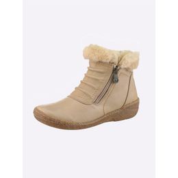 Stiefelette Casual Looks, Damen, Gr. 42, beige (sand), Glattleder, Schuhe Stiefelette