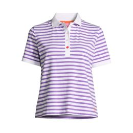 Poloshirt SALZHAUT "Poloshirt HEIKE", Damen, Gr. M, lila (lila, wei&szlig;), Obermaterial: 92% Baumwolle CO. 8% Elasthan EL., Shirts