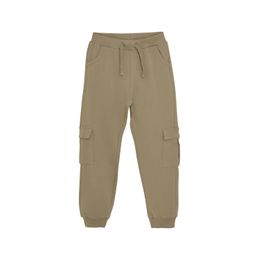 Sweathose Minymo "Sweathose MIPants Sweat", Jungen, Gr. 128, N-Gr, braun (timber wolf), Obermaterial: 95% Baumwolle CO. 5% Elasthan EL., Hosen Sweathose