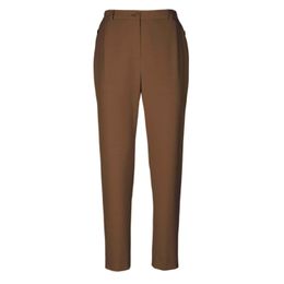 Stoffhose GOLDNER "Hose Anna mit Rippenstruktur", Damen, Gr. 40, N-Gr, braun (rost), Obermaterial: 64% Polyester PES. 32% Viskose CV. 4% Elasthan EL., Hosen Stoffhose