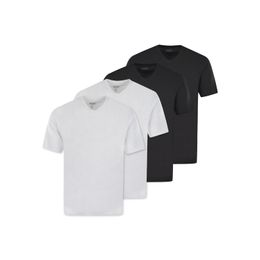 T-Shirt Hajo "T-Shirt 4er Pack", Herren, Gr. S, schwarz (schwarz, wei&szlig;), Obermaterial: 100% Baumwolle CO., Shirts T-Shirt
