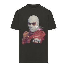 T-Shirt "Upscale by Mister Tee Racing Driver Heavy Oversize Tee", Damen, Gr. L, schwarz, 100% Baumwolle, UPSCALE BY MISTER TEE, bedruckt, oversize, Rundhals, Shirts T-Shirt