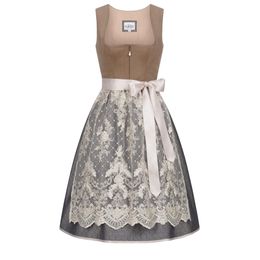 N&uuml;bler Dirndl N&Uuml;BLER "Dirndl midi Geelke", Damen, Gr. 46, EURO, braun, Obermaterial: 100% Polyester PES., Kleider