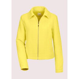 Madeleine Mode Jerseyblazer MADELEINE "Blazer Kurzer Boucl&eacute;-Blazer", Damen, Gr. 40, gelb (zitrone), Obermaterial: 70% Polyester PES. 30% Wolle WO., Modern, normal, Blazer