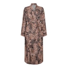 Lily & Lionel Bademantel LILY AND LIONEL "Corina Kimono Style Print Robe Damen", Damen, Gr. L, braun, 100% Viskose, Hausm&auml;ntel Bademantel