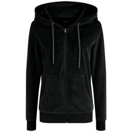 Kapuzensweatjacke oxmo "Kapuzensweatjacke OXVicky", Damen, Gr. S, schwarz, Obermaterial: 80% Baumwolle CO. 20% Polyester PES., Sweatjacken