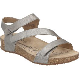 Sandale Josef Seibel "Tonga 25, silber", Damen, Gr. 37, beige (cristal), Obermaterial: 100% Rindsleder Leather cow., Schuhe Sandale