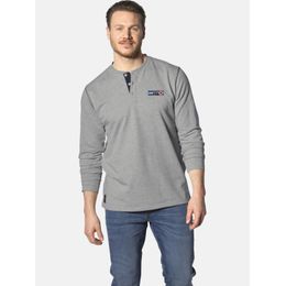 Sweatshirt Jan Vanderstorm "Sweatshirt JORNSEN", Herren, Gr. 4XL, grau (silbergrau melange), Obermaterial: 70% Baumwolle CO. 30% Polyester COOLMAX PES(Coolmax)., Shirts Sweatshirt