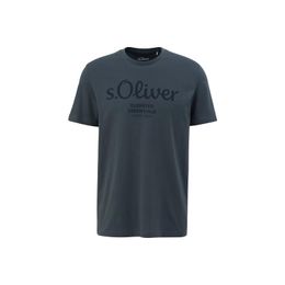 T-Shirt s.Oliver "T-Shirt Logo T-Shirt 1er Pack", Herren, Gr. M, grau (dunkelgrau), Obermaterial: 100% Baumwolle CO., Shirts T-Shirt